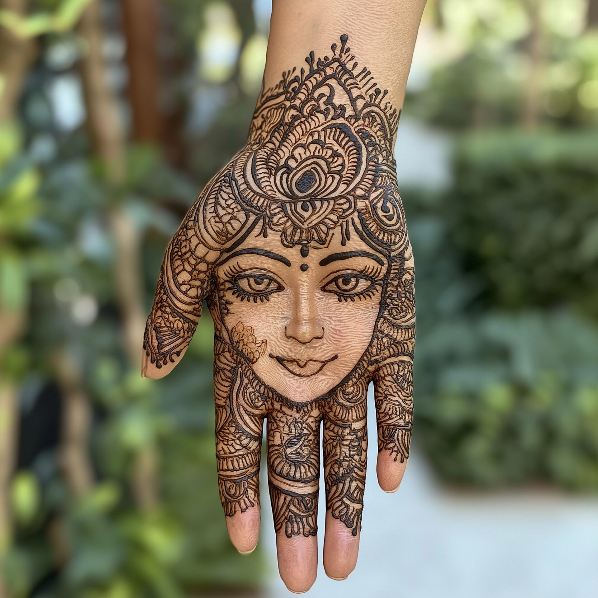 Bridal face Mehndi design by Sudhir Shivaram on Mehndi World