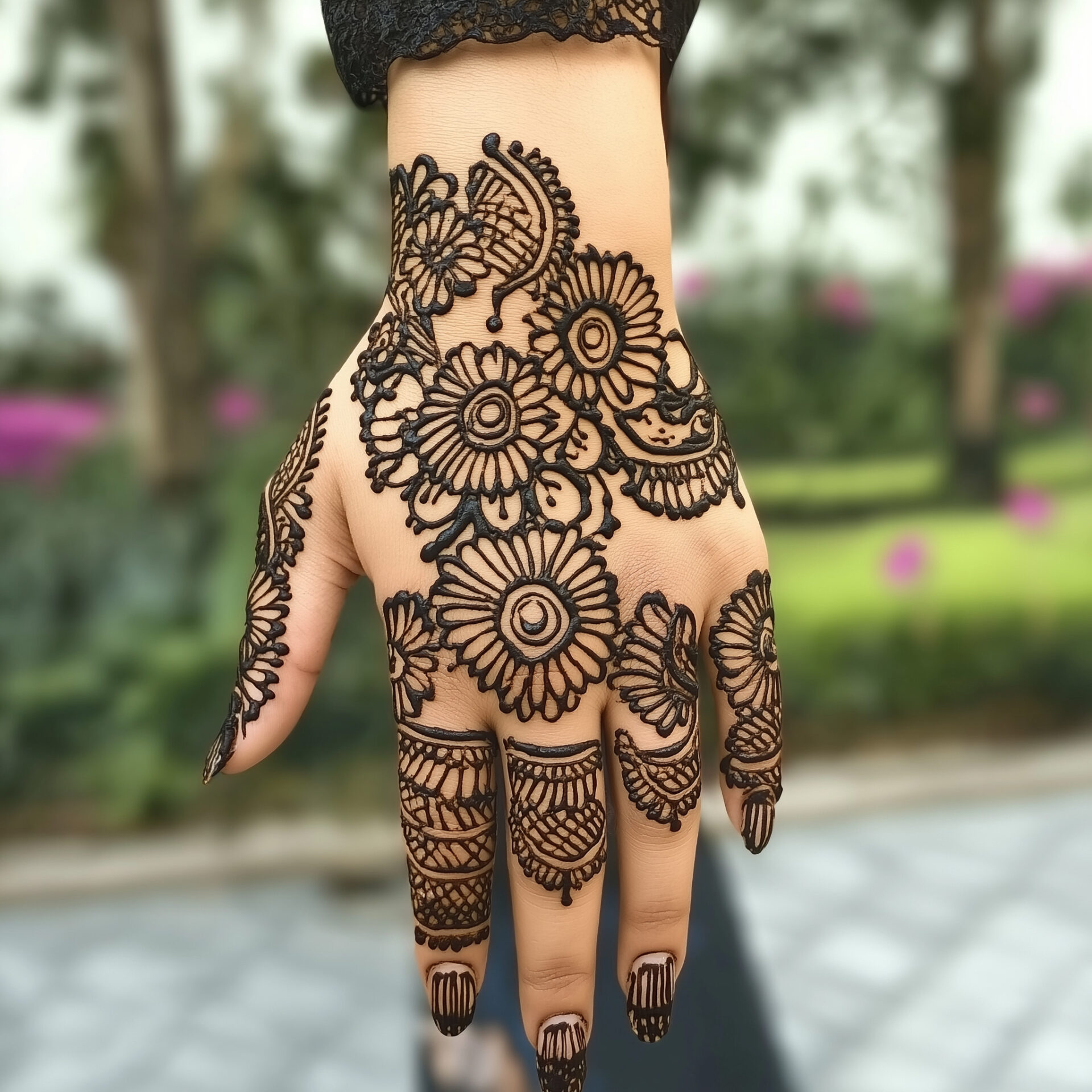 Bharwa Mehndi design back hand by David McLeod on Mehndi World