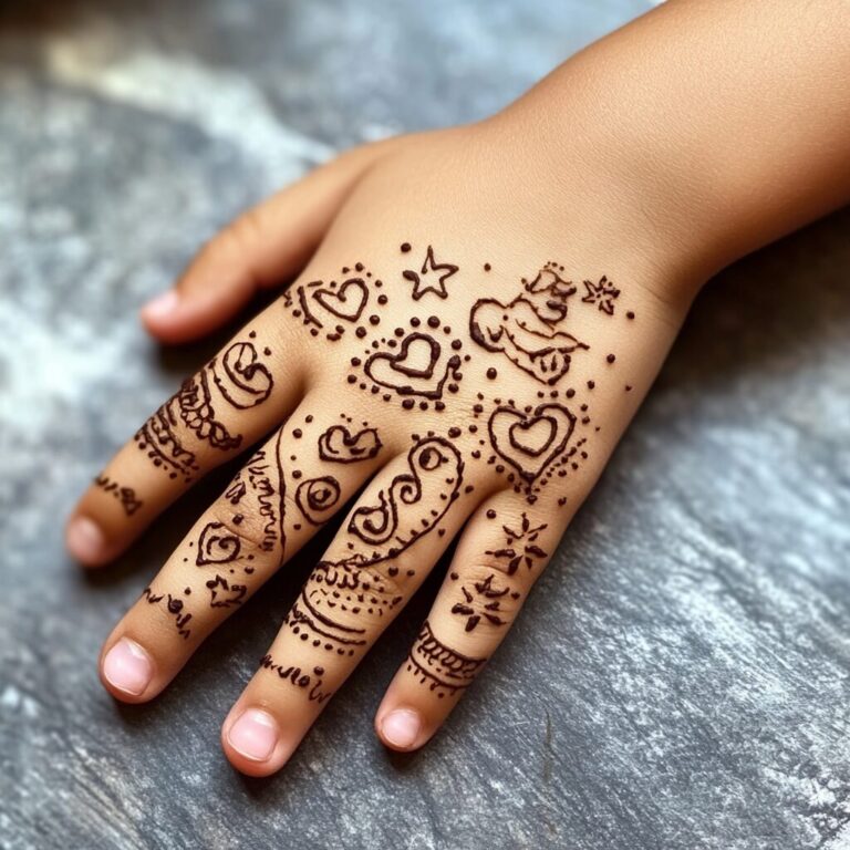 Easy Mehndi Design for Kids by Karnesh Sharma on Mehndi World